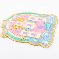 China Embroidered  Colored Castle Patch With Rhinestone Patch Iron on Patches for  Hats Clothing for sale