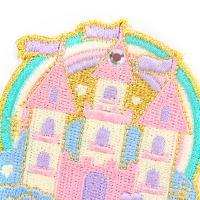 China Embroidered  Colored Castle Patch With Rhinestone Patch Iron on Patches for  Hats Clothing for sale