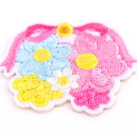 China Flat Embroidery Color Flower Cluster Patch Bow Knot Pink Blue Yellow Flower Dress Patch Lovely Little Flower for sale