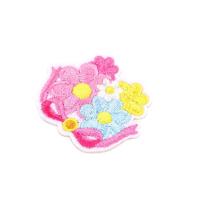 China Flat Embroidery Color Flower Cluster Patch Bow Knot Pink Blue Yellow Flower Dress Patch Lovely Little Flower for sale