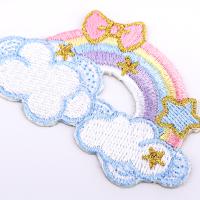 China No Minimum Embroidered Rainbow Cloud Star Bow Patch for Children'S Clothing Cute Patch Customization for sale