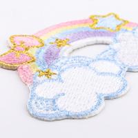 China No Minimum Embroidered Rainbow Cloud Star Bow Patch for Children'S Clothing Cute Patch Customization for sale