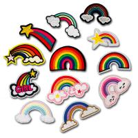 China No Minimum Embroidered Rainbow Cloud Star Bow Patch for Children'S Clothing Cute Patch Customization for sale