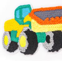 China New Boys Engineering and Racing Car Truck Embroidery Patch with Beads for Decor Iron-On Embroidered Car Patches for sale