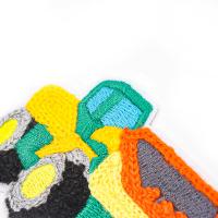 China New Boys Engineering and Racing Car Truck Embroidery Patch with Beads for Decor Iron-On Embroidered Car Patches for sale