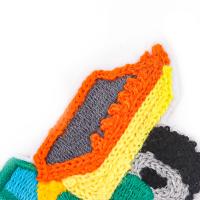 China New Boys Engineering and Racing Car Truck Embroidery Patch with Beads for Decor Iron-On Embroidered Car Patches for sale