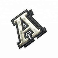 China Custom Eco-Friendly Embroidered Towel Patch Chenille Color Iron Letter Emblem Featuring Fabric and Felt Material for sale