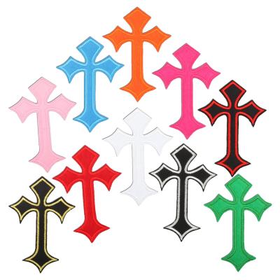 China Colorful Custom Fabric Personalized Patch Cross Creative Band-Aid Pattern Embroidered Felt Cloth Cross Patch for sale