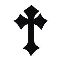 China Black Cross Embroidered Patch Iron-On Clothing Applique with Badges Style for sale