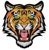 China Hairy Head Large Tiger Head Applique Patches Jacket Embroidery Patch Custom Patches for Jerseys Hoodie , Caps,Jacket Clothing for sale