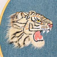 China Hairy Head Large Tiger Head Applique Patches Jacket Embroidery Patch Custom Patches for Jerseys Hoodie , Caps,Jacket Clothing for sale