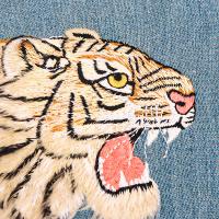 China Hairy Head Large Tiger Head Applique Patches Jacket Embroidery Patch Custom Patches for Jerseys Hoodie , Caps,Jacket Clothing for sale
