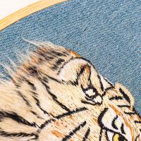 China Hairy Head Large Tiger Head Applique Patches Jacket Embroidery Patch Custom Patches for Jerseys Hoodie , Caps,Jacket Clothing for sale