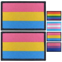 China Pride Progress Rainbow Flags LGBTQ Inclusive Tactical Patch with Lace Embroidered Technique for Backpack Hat Team Decorations for sale