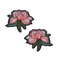 China Flower Cloth Patch Peony Computerized Embroidery  Fashion Decorative Patch Dress Shoes Clothing Personality Decoration for sale