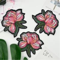 China Flower Cloth Patch Peony Computerized Embroidery  Fashion Decorative Patch Dress Shoes Clothing Personality Decoration for sale
