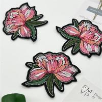 China Flower Cloth Patch Peony Computerized Embroidery  Fashion Decorative Patch Dress Shoes Clothing Personality Decoration for sale
