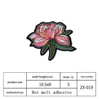 China Flower Cloth Patch Peony Computerized Embroidery  Fashion Decorative Patch Dress Shoes Clothing Personality Decoration for sale