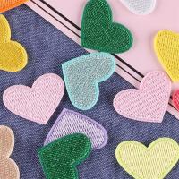 China Wholesale 20 PCS  Hot Felt Heart Patch Applique Diy Pink Blue Sequins Makeup Iron on Embroidery Glitter Heart Patch for T Shit for sale