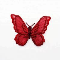China Fashion Embroidered Applique Butterfly Shape Garment Patches Lace PU Eco-Friendly Customized Design for Hat Garment Sew-On for sale