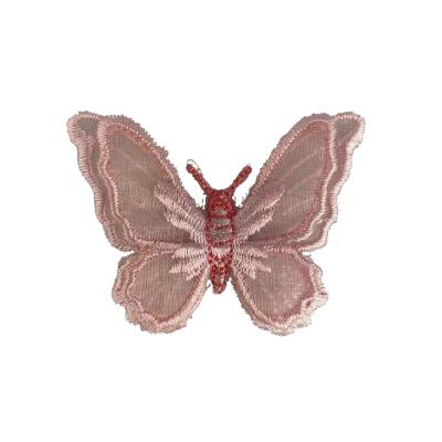 China Embroidered Applique Garment Patches   Butterfly Shape Patch on Organza  Garment Embroidery for sale
