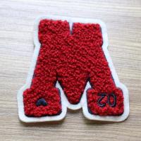 China Factory Price  Embroidery Towel Chenille Indibidual Letter Patch for sale