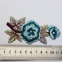 China 2022 New Design 3D Flower Embroidery Patches Rhinestones Chenille Clothing Floral Applique for sale