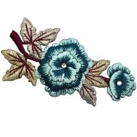 China 2022 New Design 3D Flower Embroidery Patches Rhinestones Chenille Clothing Floral Applique for sale