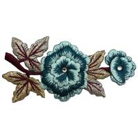 China 2022 New Design 3D Flower Embroidery Patches Rhinestones Chenille Clothing Floral Applique for sale