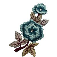 China 2022 New Design 3D Flower Embroidery Patches Rhinestones Chenille Clothing Floral Applique for sale