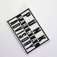 China Parental Advisory Advertisement Embroidered Patch Chenille Embroidery Heat Transfer Patches for sale