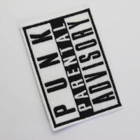 China Parental Advisory Advertisement Embroidered Patch Chenille Embroidery Heat Transfer Patches for sale