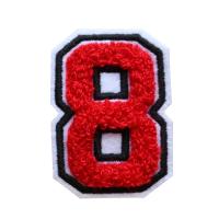 China Customers Request Chenille Number 8 Patch for Fleece Cloth Patches for Jackets for sale