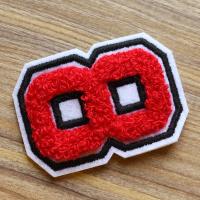 China Customers Request Chenille Number 8 Patch for Fleece Cloth Patches for Jackets for sale