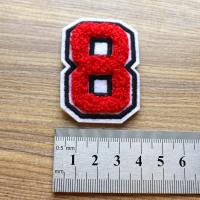 China Customers Request Chenille Number 8 Patch for Fleece Cloth Patches for Jackets for sale