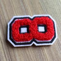 China Customers Request Chenille Number 8 Patch for Fleece Cloth Patches for Jackets for sale