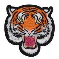 China Custom Design Tiger Embroidery Patch for Garments Eco-Friendly Fabric and PU Made From Durable Felt Material for sale