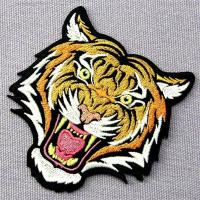 China Custom Design Tiger Embroidery Patch for Garments Eco-Friendly Fabric and PU Made From Durable Felt Material for sale