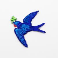 China Blue Bird Swallow Swiftlet Dove Embroidered Iron-on Patch for Customizing Your Fashion Accessory or Leather Product for sale