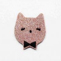 China New Arrival Glitter Cat Applique Embroidery Patch Iron on for Clothing Sequin Heat Transfer Patches for Hat for sale
