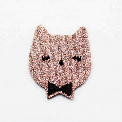 China New Arrival Glitter Cat Applique Embroidery Patch Iron on for Clothing Sequin Heat Transfer Patches for Hat for sale