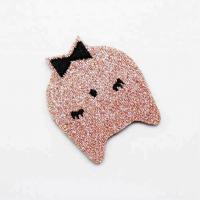 China New Arrival Glitter Cat Applique Embroidery Patch Iron on for Clothing Sequin Heat Transfer Patches for Hat for sale