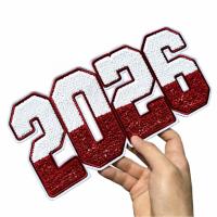 China 3D Embroidery Heat Transfer Iron-On Canvas Fabric Patch with Sequins Large-Sized Environmentally Friendly for sale