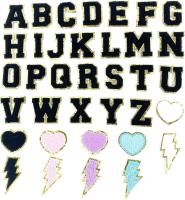 China Custom Purple Chenille Self-Adhesive Iron-on Letters Patch Heart-Shaped Embroidered Letters for Clothing for Hat Decor Made for sale