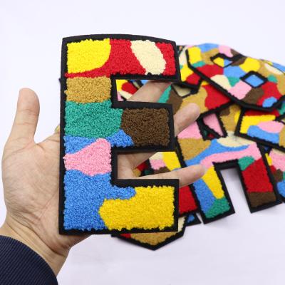 China Popular Spot Goods Fabric Woven Full Embroidered Logo Iron on 3D Embroidery Badges Chenille Patches for Jackets Hats Clothes for sale