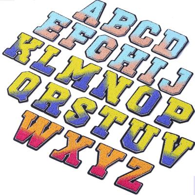 China Customized Embroidered Letter Patches Rich Font Styles Fabric Toothbrush Patches for Chenille Jacket Clothing Heart Flower for sale