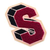 China Custom Eco-Friendly Chenille Letter Embroidered Patch for Sportswear Sew-On Fabric for sale