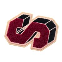 China Custom Eco-Friendly Chenille Letter Embroidered Patch for Sportswear Sew-On Fabric for sale