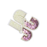 China Custom Logo Towel Chenille Letter Patch for Bag High Quality Glitter Chenille Patches Towelling Glitter Letter Patches for sale