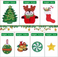 China Custom Large Sequin Embroidered Merry Christmas Hat Patch Chenille Iron-on Christmas Patch Flower Heart Shape Made High Quality for sale